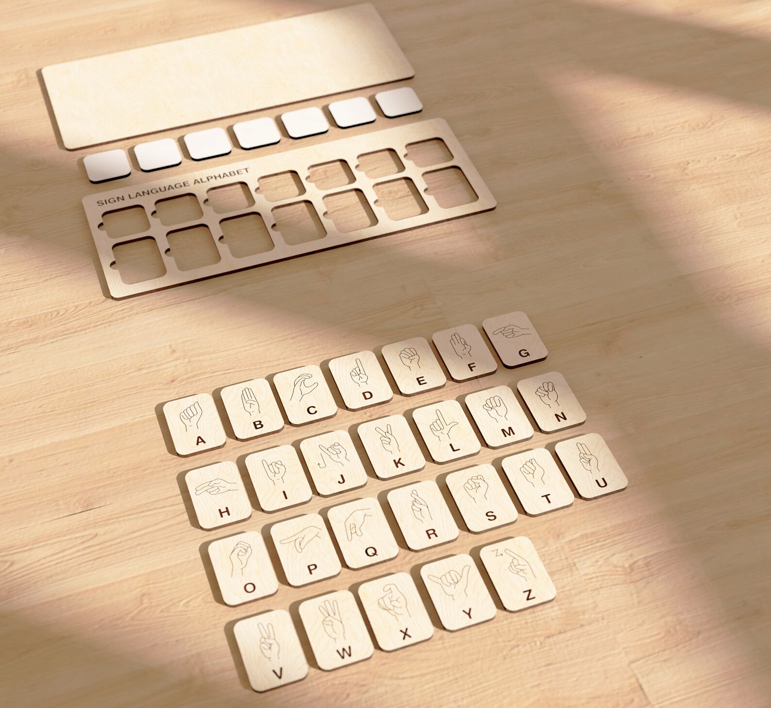 ASL Alphabet Learning Board Sign Language Digital Cut File - Etsy