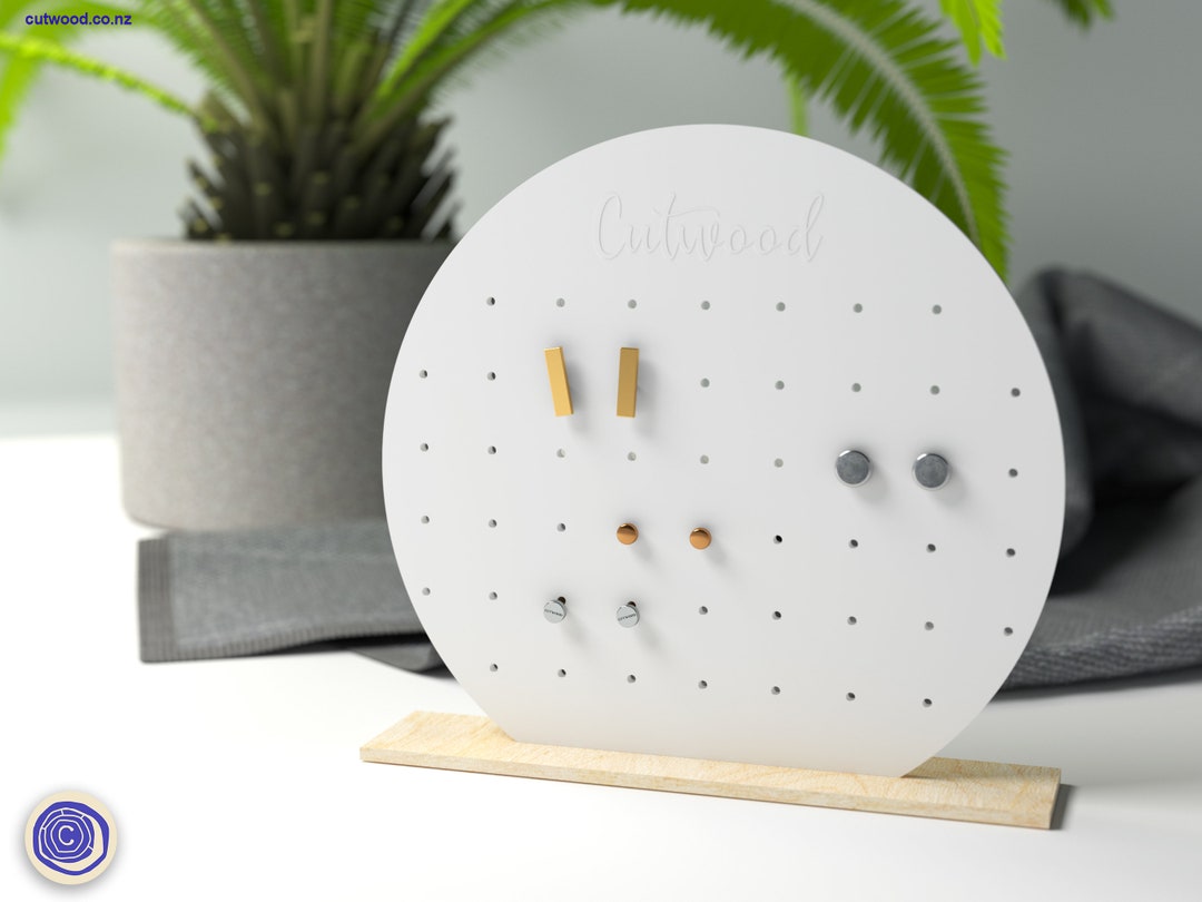 Round Earring Display Stand - Laser Cut Files - SVG Ai DXF - Circle ...