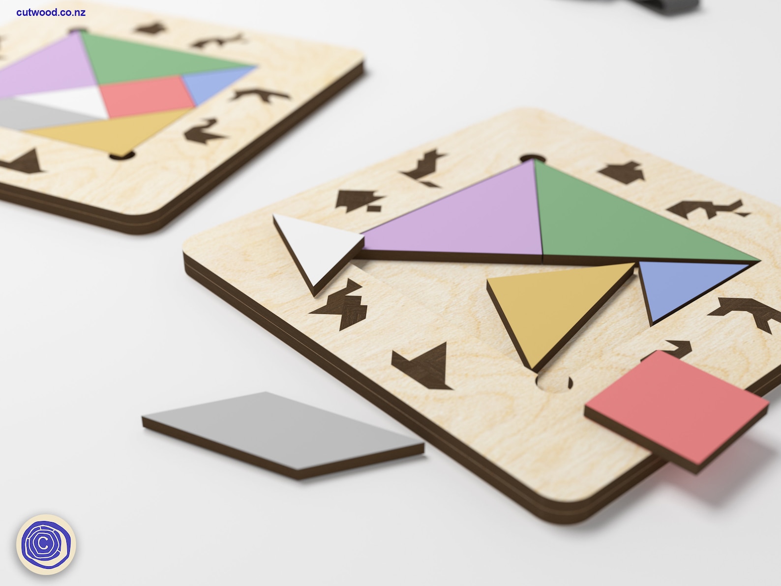 Tangram Puzzle Laser Cut Files SVG DXF PDF Vector - Etsy Canada