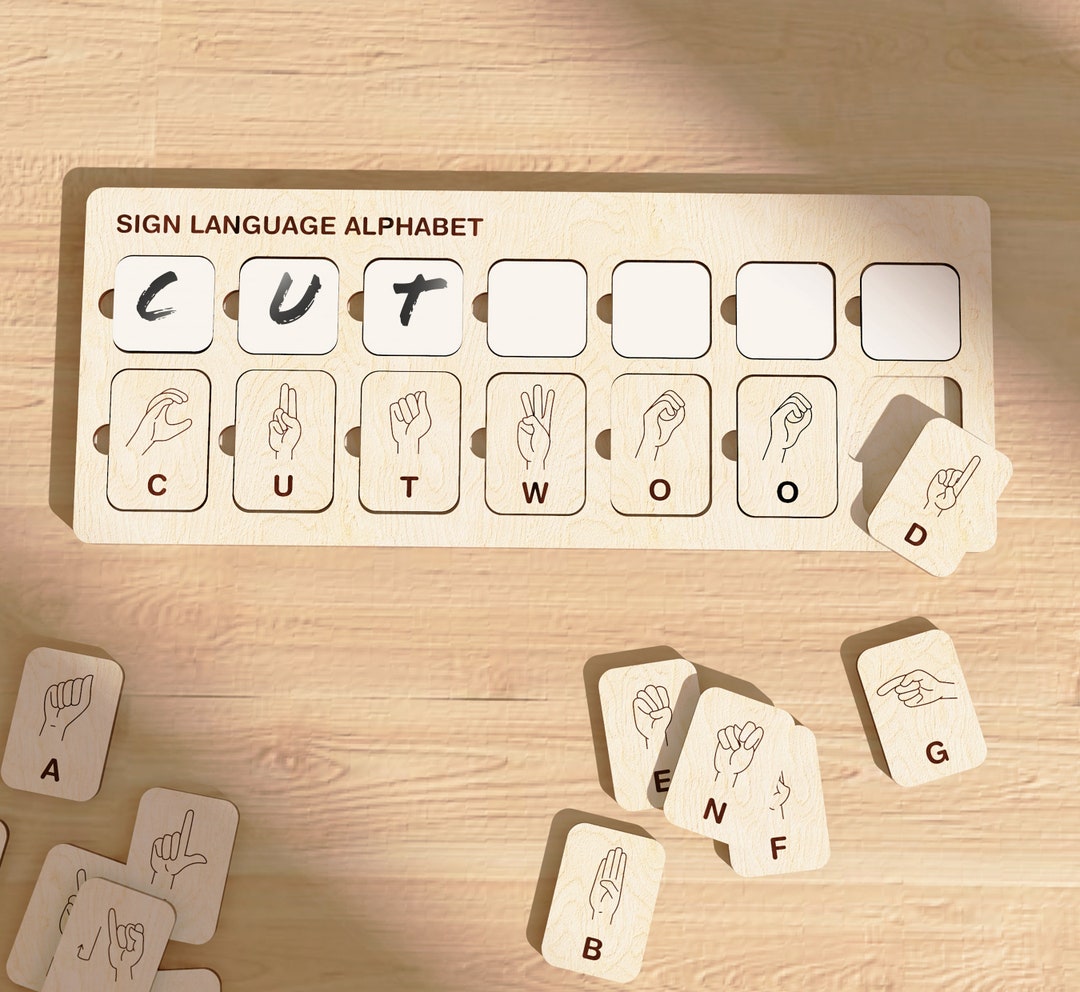 ASL Alphabet Learning Board - Sign Language - Digital Cut File - Etsy
