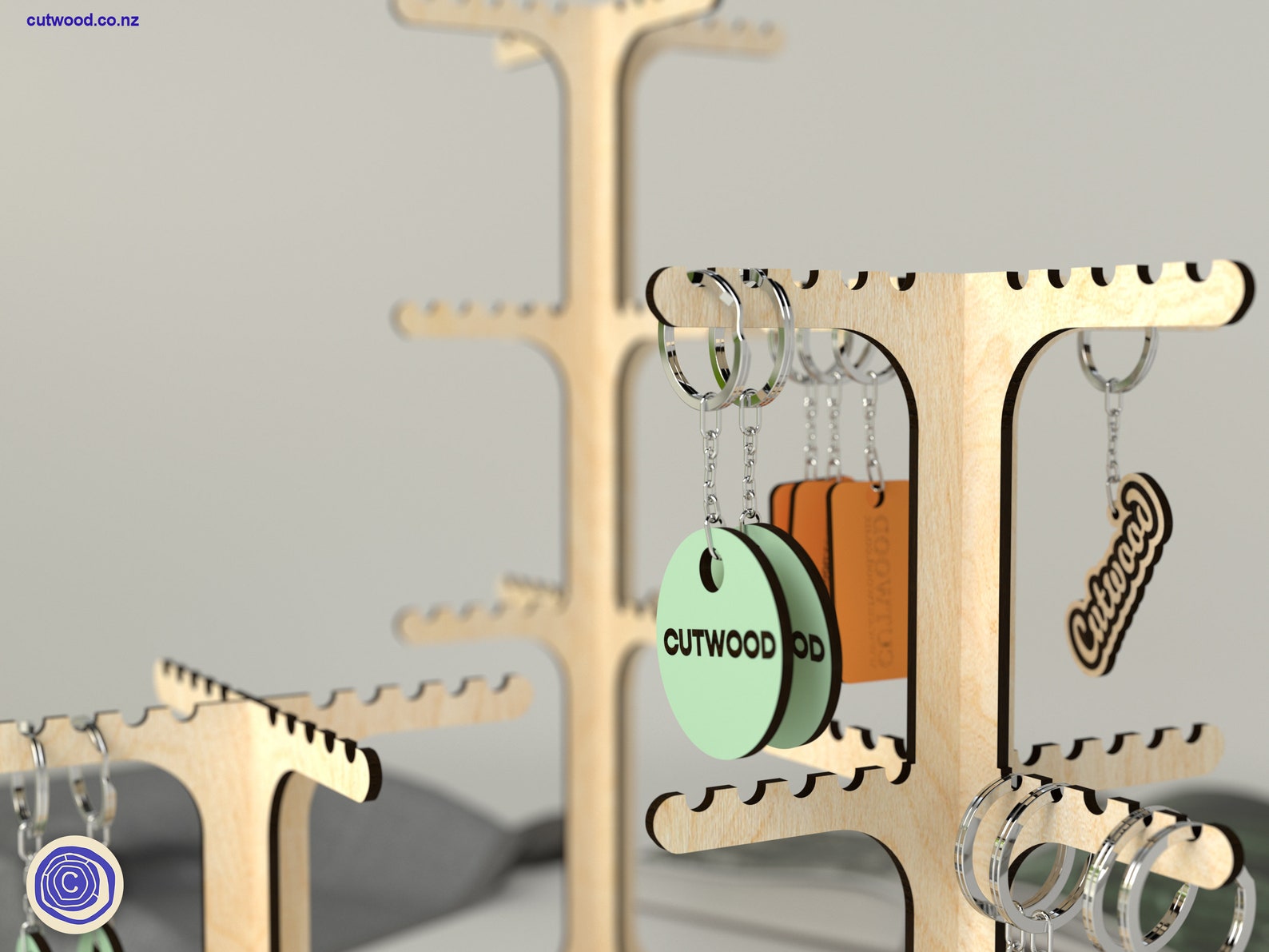 Keychain Display Stand Digital File 3 Designs Ai SVG PDF Laser Cut ...