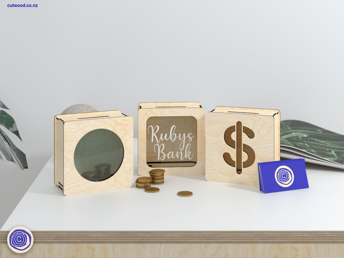 Money Bank Laser Cut Box Digital Files Laser Cut File - Etsy