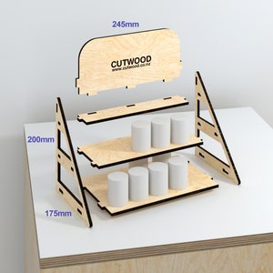 3 Tiered Display Stand - Cut Out Sides - Shop or Market Display - Laser ...