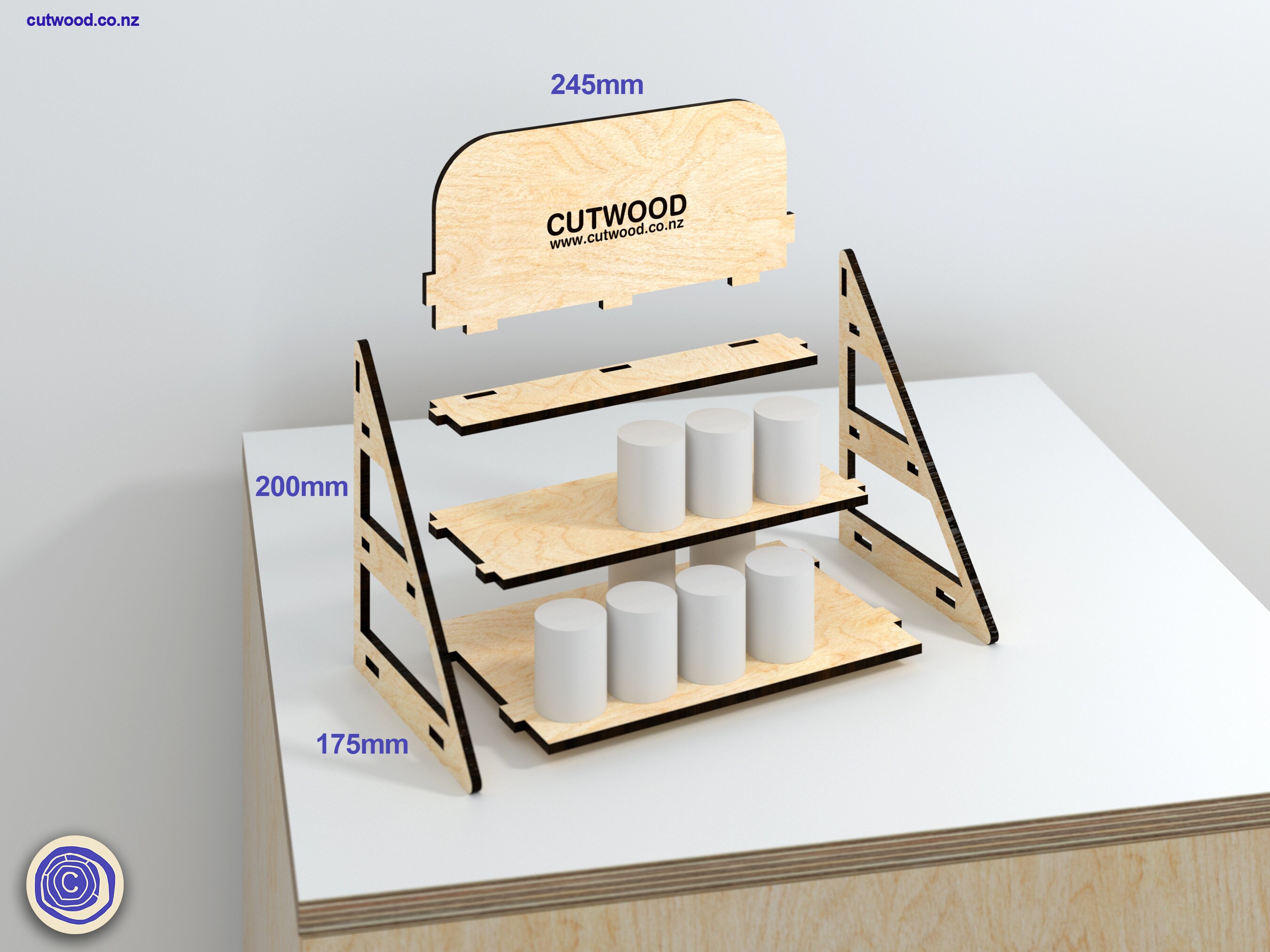 3 Tiered Display Stand Cut Out Sides Shop or Market - Etsy