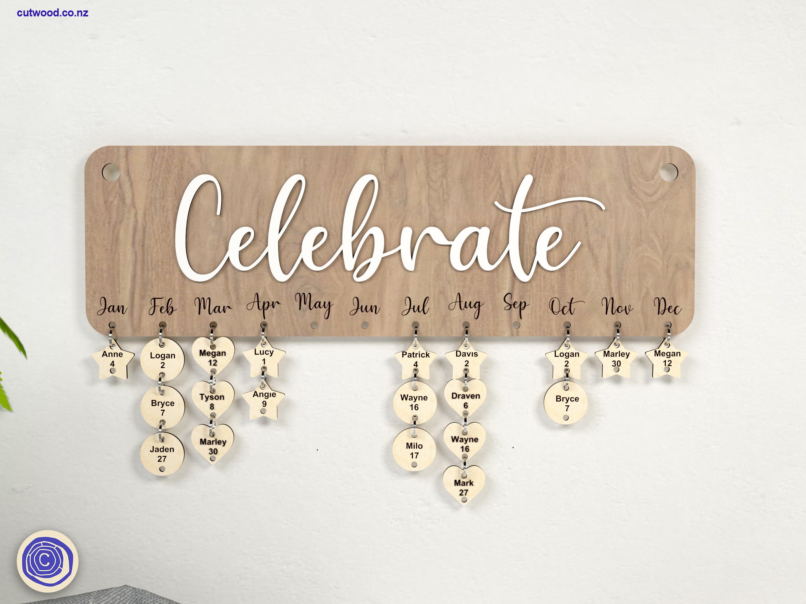 Birthday Calendar Glowforge Project Laser Cut File - Etsy
