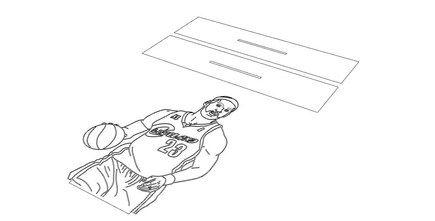 Lebron James Standee: Laser Cut Wood Memorabilia (digital Download) - Etsy