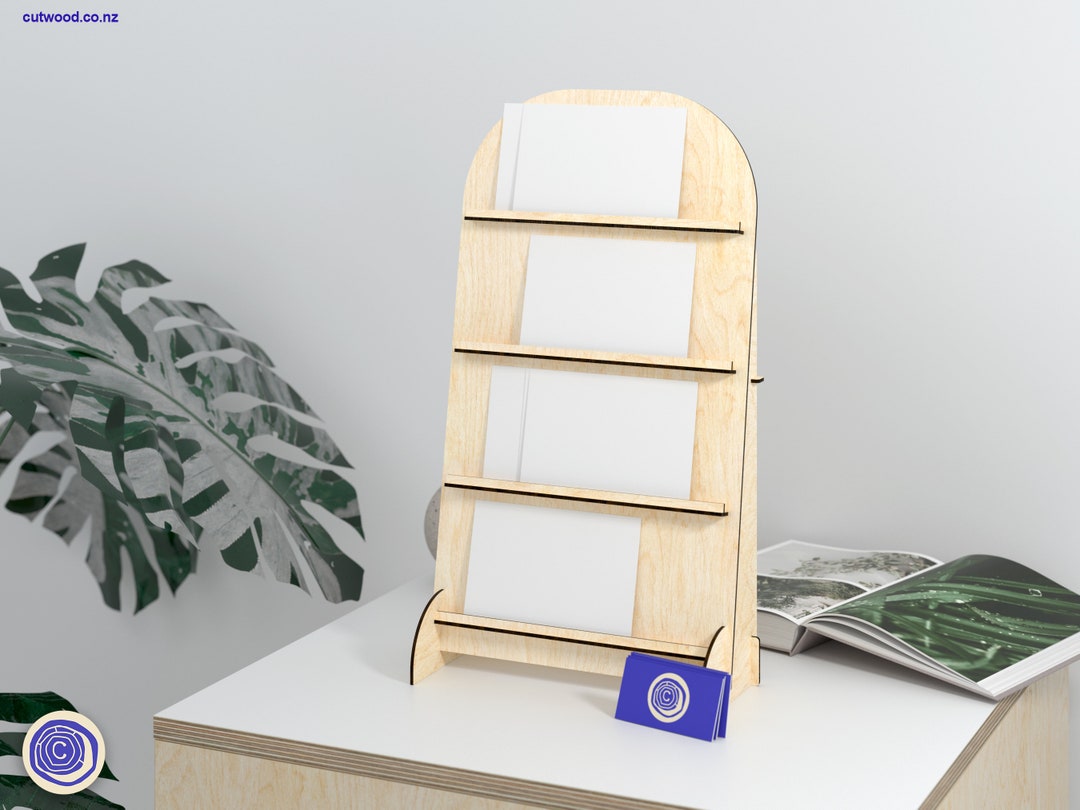 Postcard Display Stand Laser Cut File – 4-tier SVG, Ai, EPS (digital ...