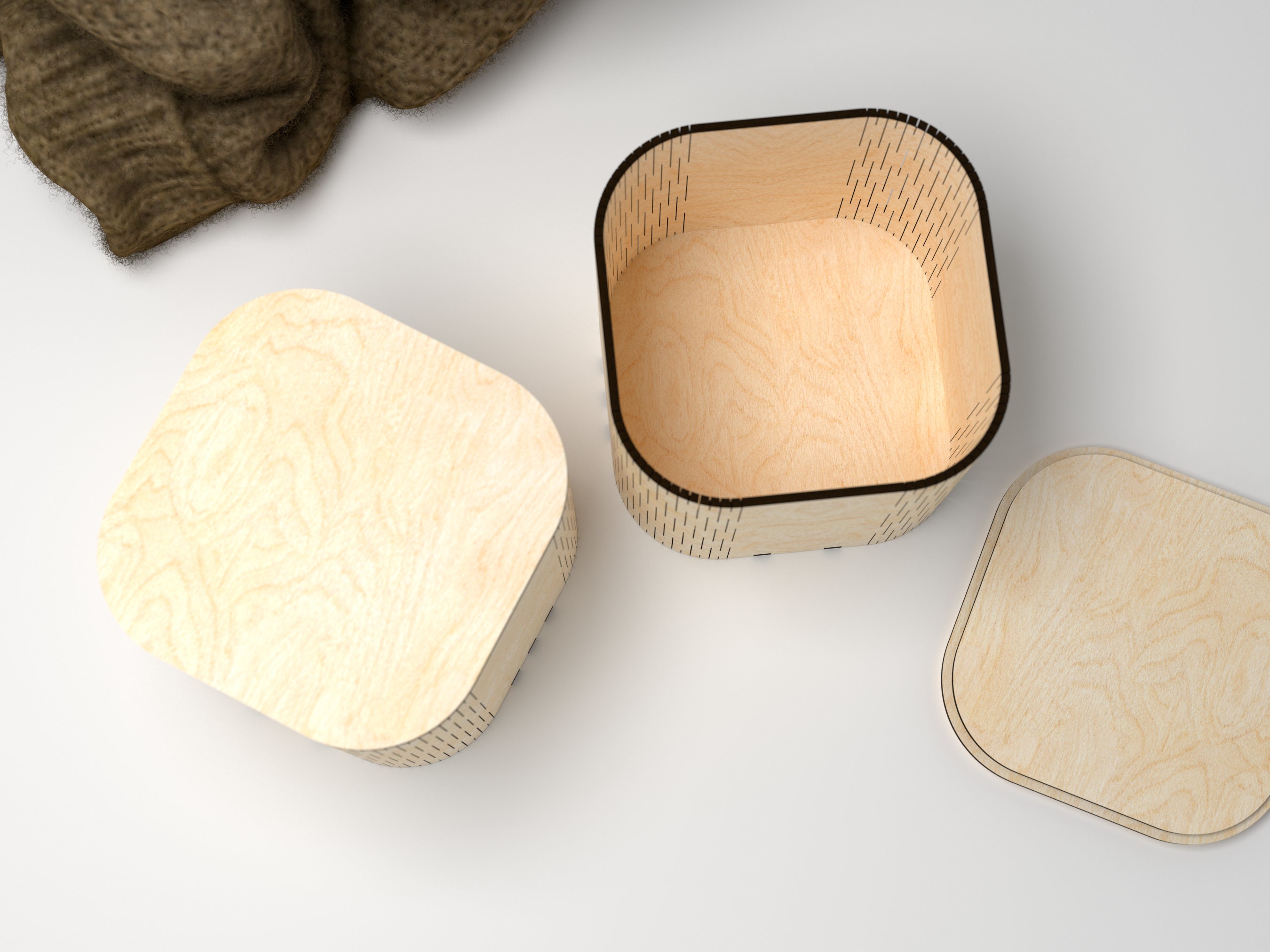 Curved Laser Cut Box - Digital File - Laser Cut - Svg, Dxf, Ai, Eps ...