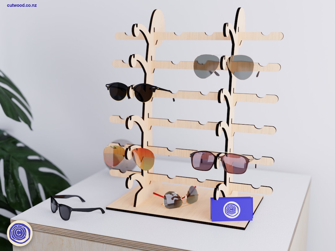 Sunglasses Retail Stand Display - Laser CNC Cut Pattern Model - Craft ...