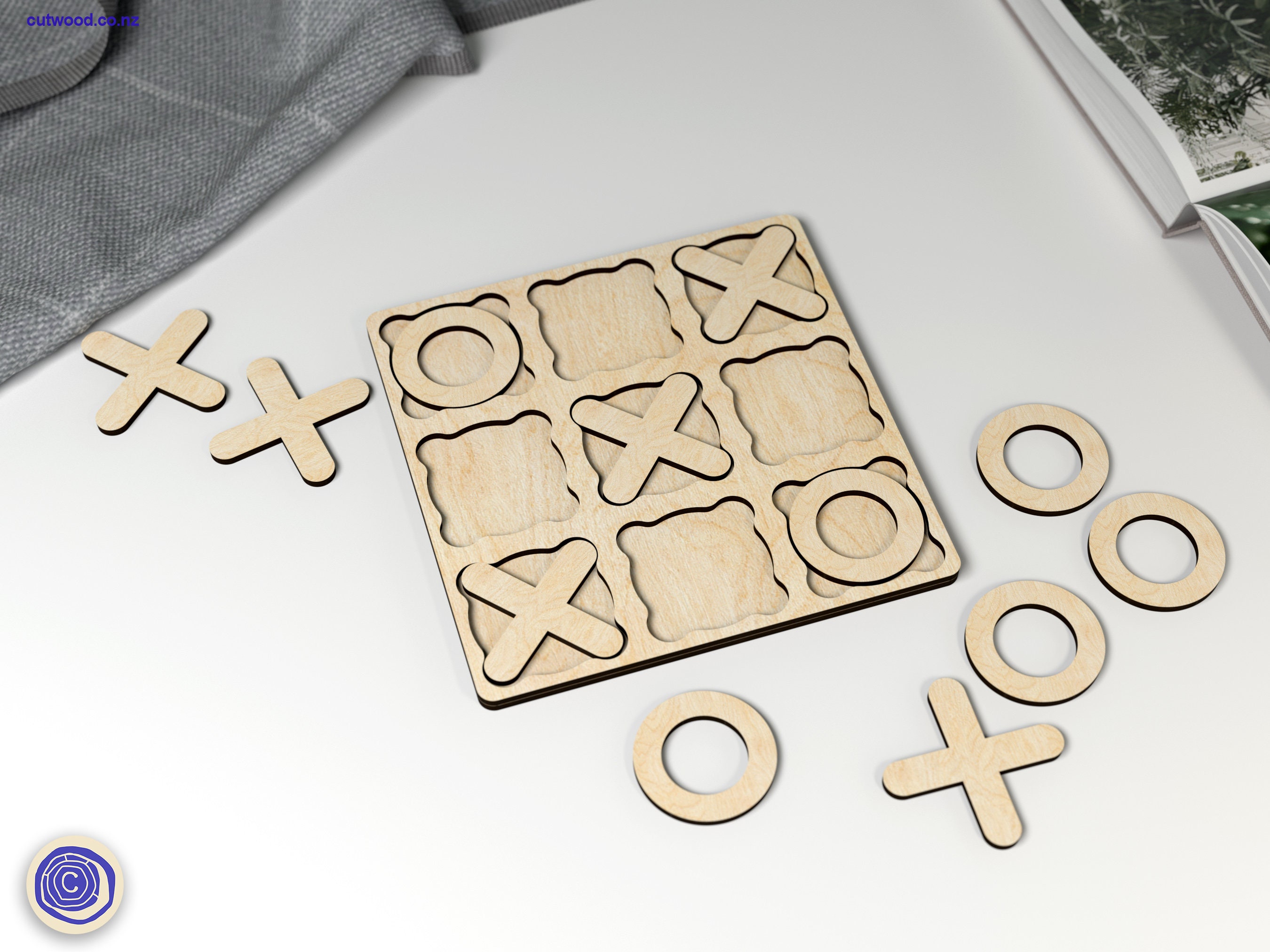Tic Tac Toe Board Game Laser Cut Files SVG DXF Vector Plans - Etsy Canada