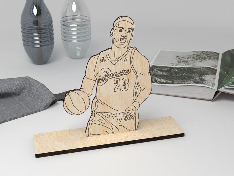 Lebron James Standee: Laser Cut Wood Memorabilia (digital Download) - Etsy