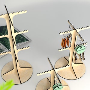 Keychain Display Stand Digital File - 3 Designs - Ai SVG PDF - Laser ...