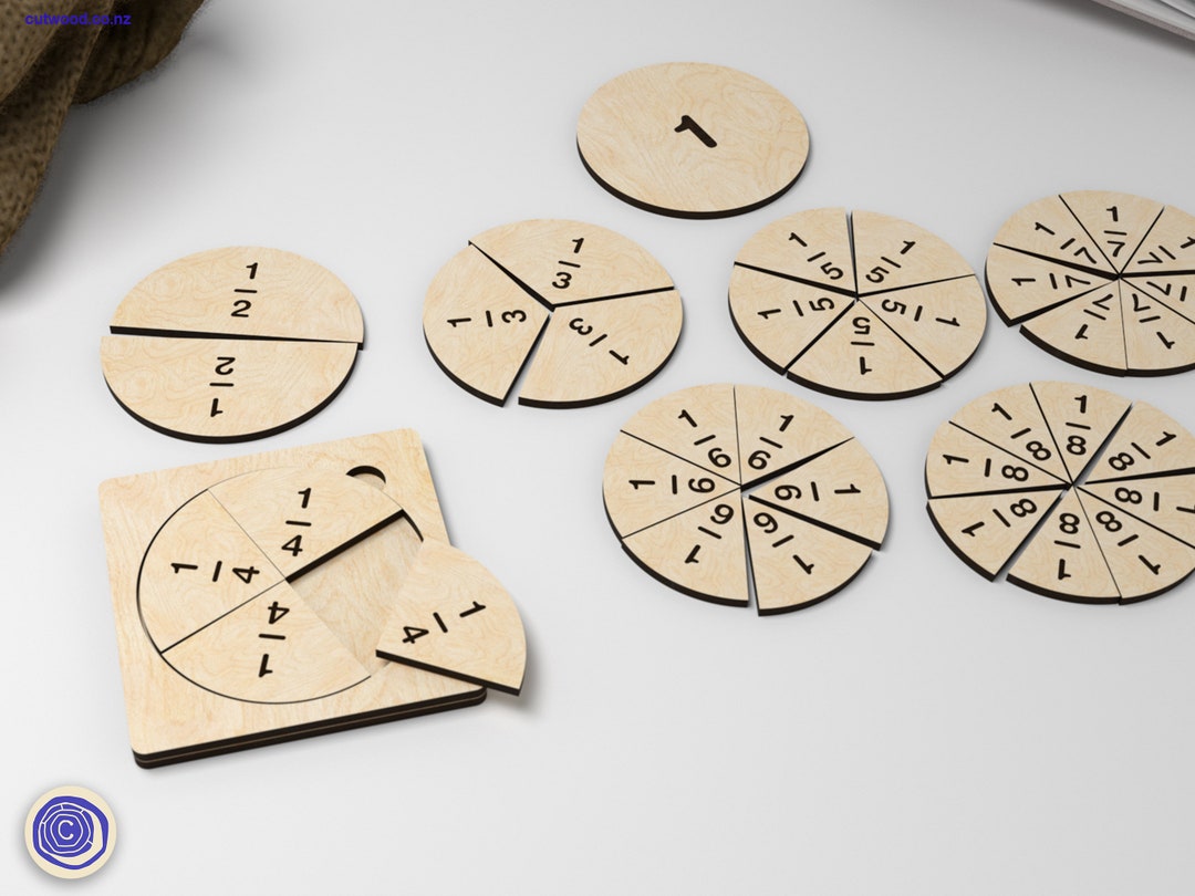Montessori Fraction Discs: Educational Laser Cut Files (SVG, DXF) - Etsy