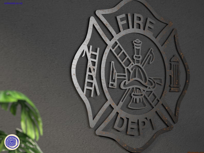 Fireman's Maltese Cross Metal Wall Art - CNC Laser Cut Files (digital ...
