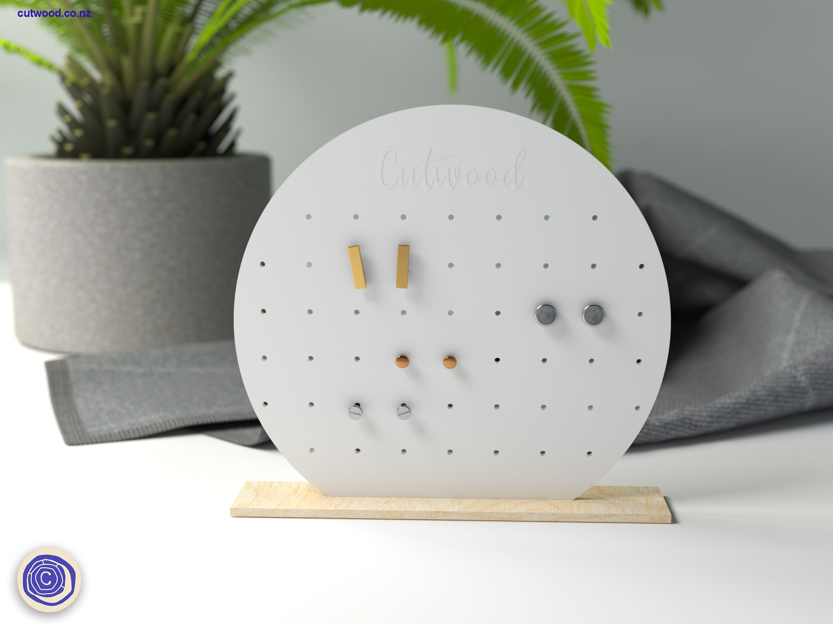 Round Earring Display Stand - Laser Cut Files - SVG Ai DXF - Circle ...