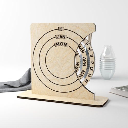 Perpetual Calendar Digital File Laser SVG Files Glowforge | Etsy