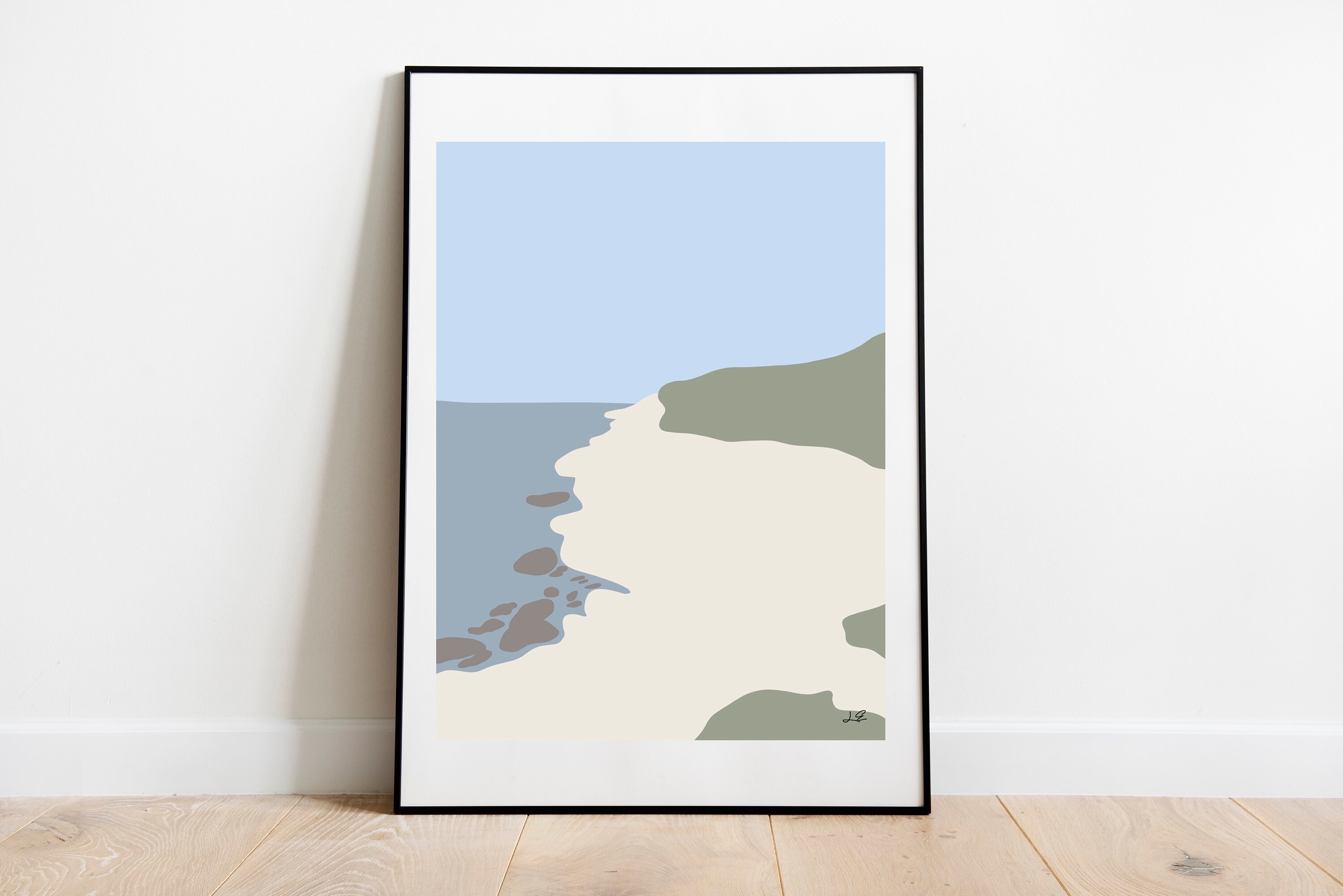 Coastal Shore Graphic Print Wall Art Set of Three Prints - Etsy