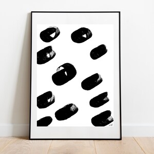 Black and white spots graphic print wall art | Etsy