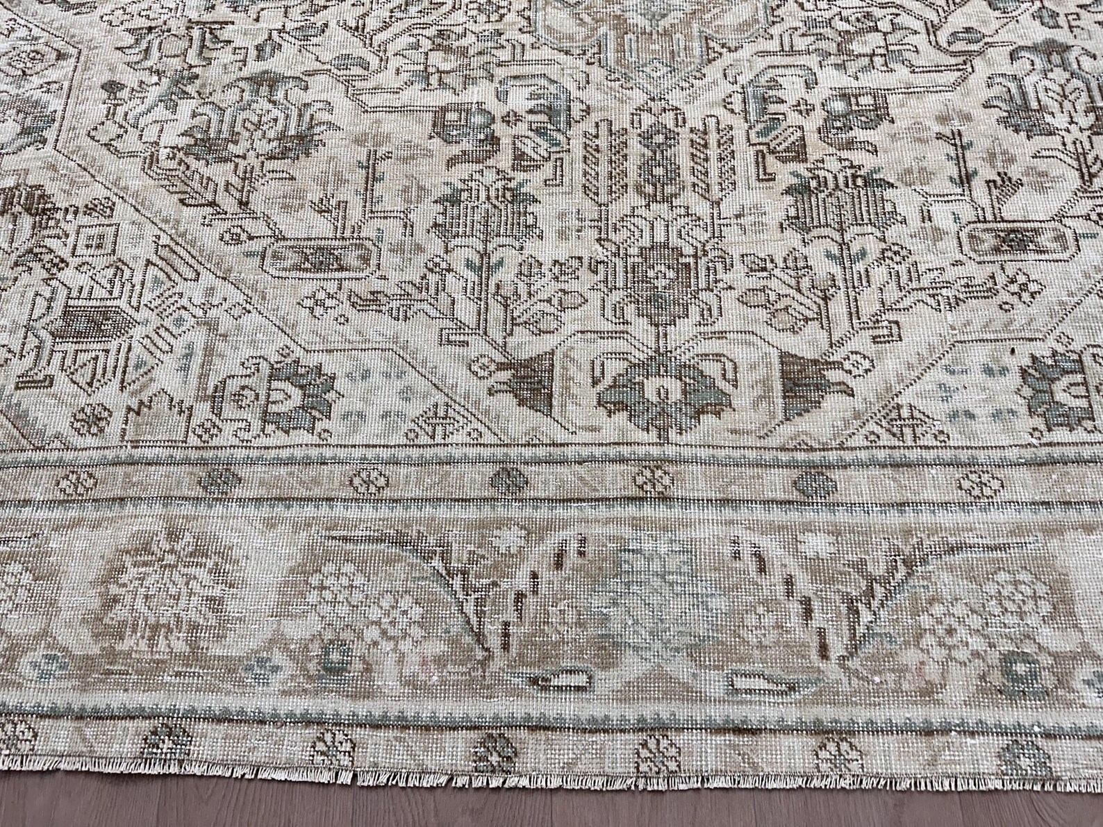 9x12 Feet Large Rug Neutral Vintage Oversize Hand Knotted Wool Area Rug ...