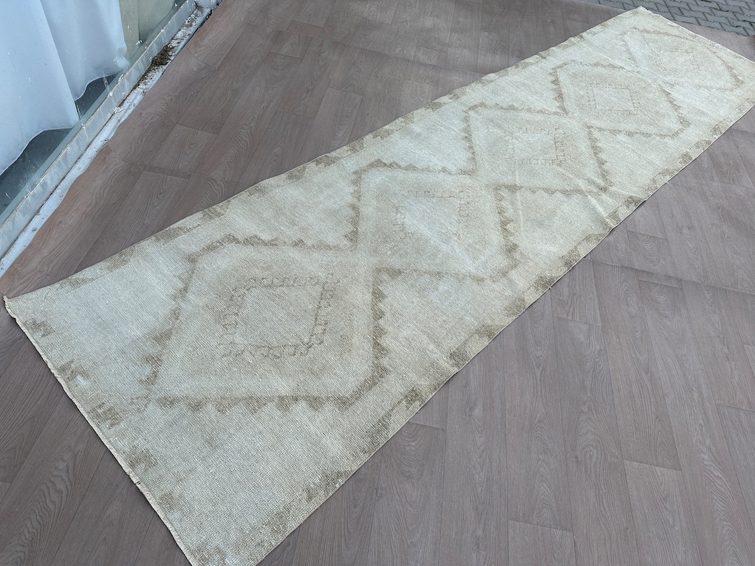 Vintage Cream Runner Rug Extra Long Runner 4x16 Feet 4'x16' Ft Oushak ...