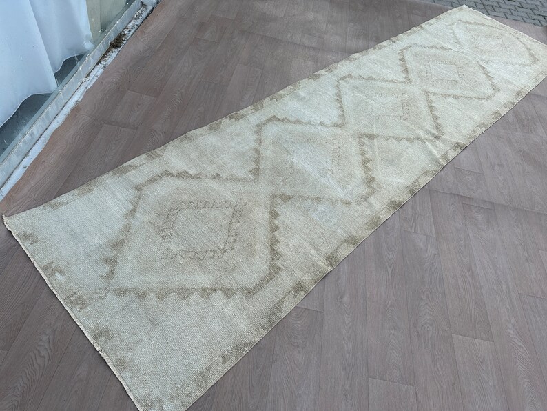 Vintage Cream Runner Rug Extra Long Runner 4x16 Feet 4'x16' Ft Oushak ...