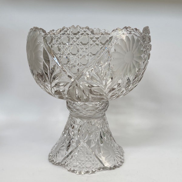 Cut Glass Punch Bowl - Etsy