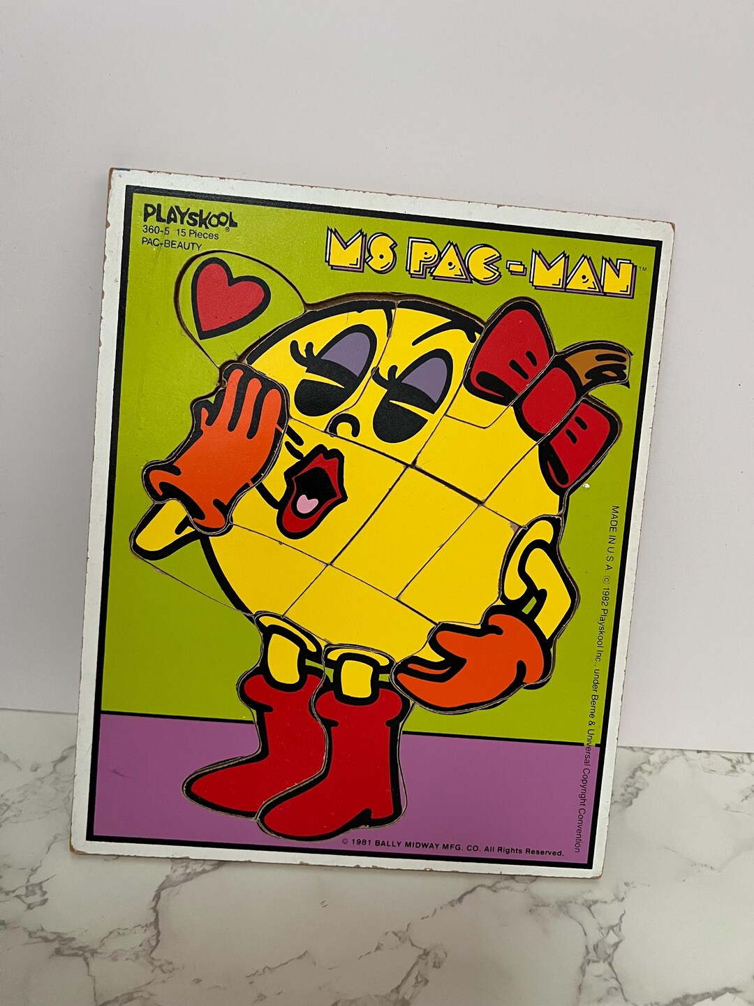 Vintage Playskool Ms Pac-man Pac Beauty 15 Piece Puzzle - Etsy
