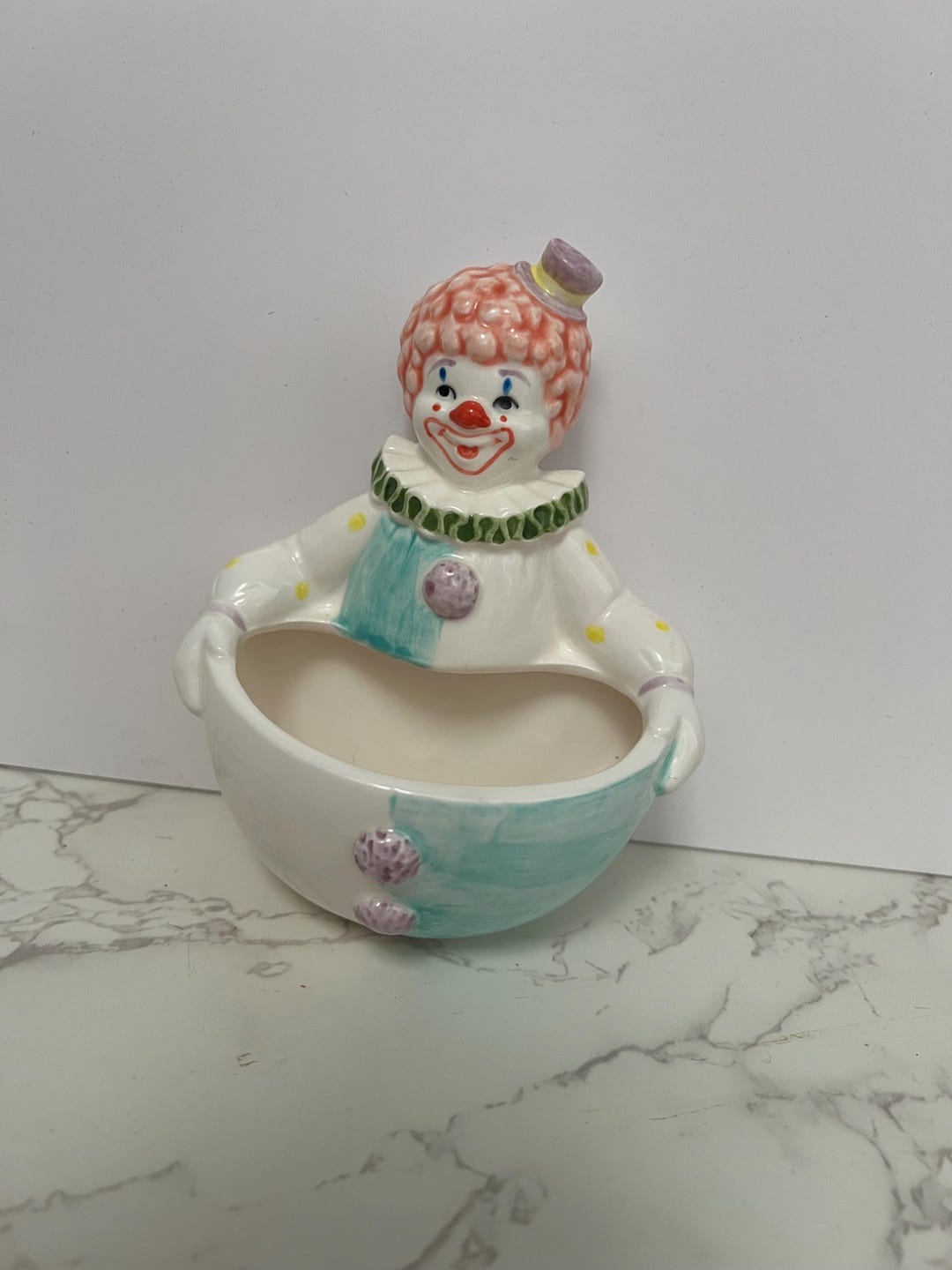 Vintage Porcelain Clown Wall Pocket Vase - Etsy