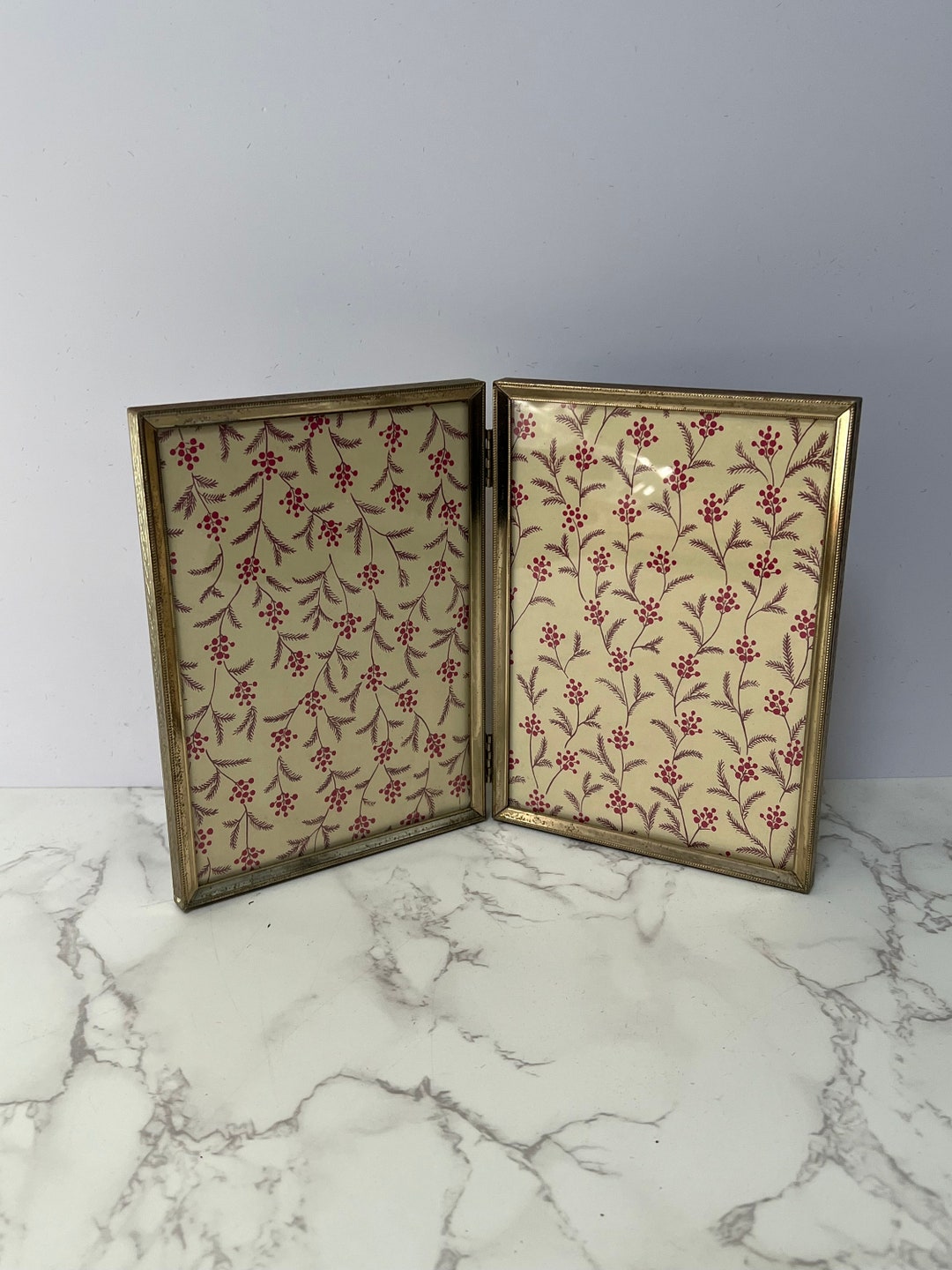 Vintage Brass Metal 5x7 Folding Picture Frames - Etsy