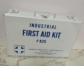 1960-70's FIRST AID Case With Large Collection of Contents, Retro ...