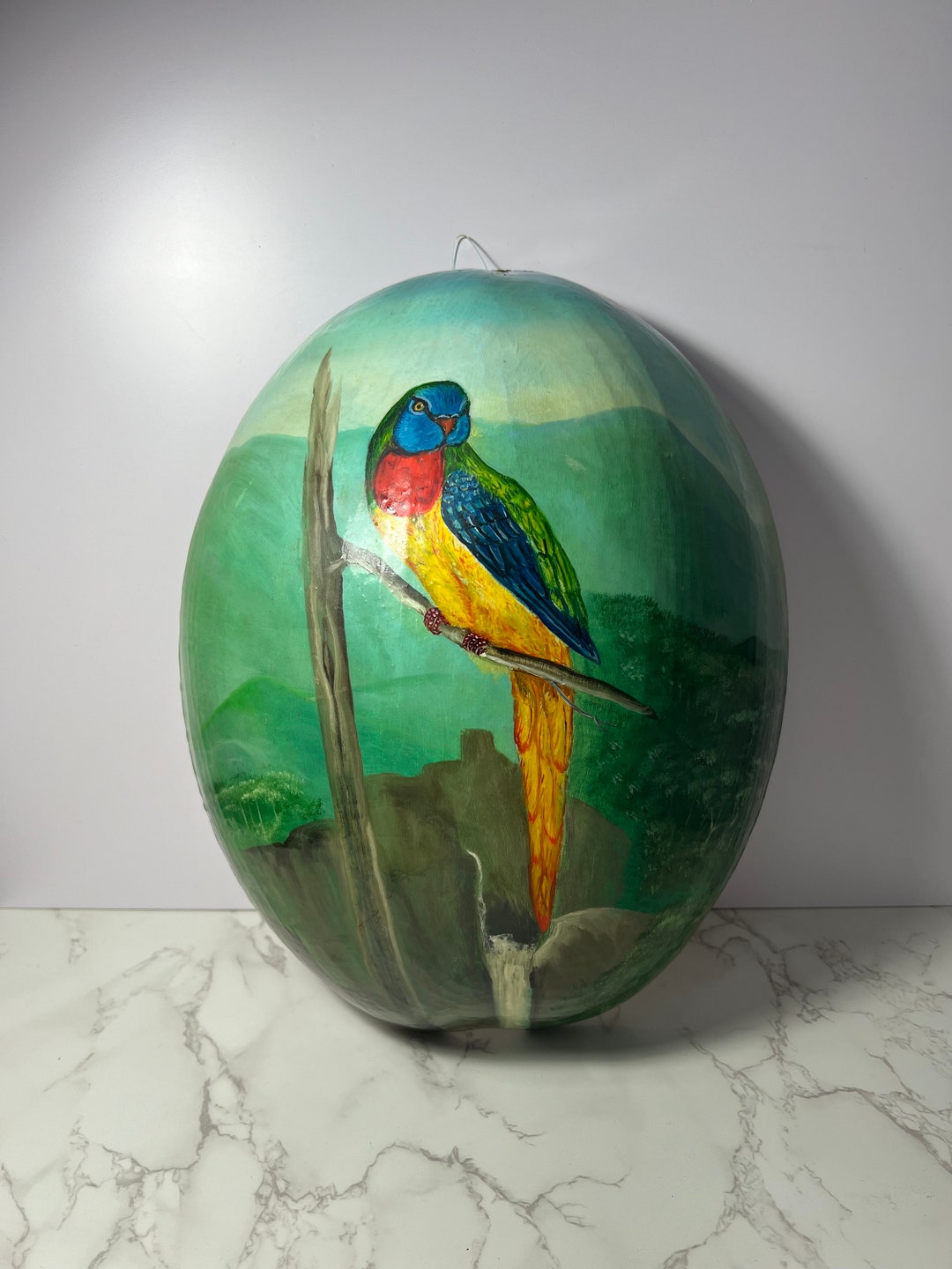 Large Vintage Hand-painted Coconut Shell - Etsy