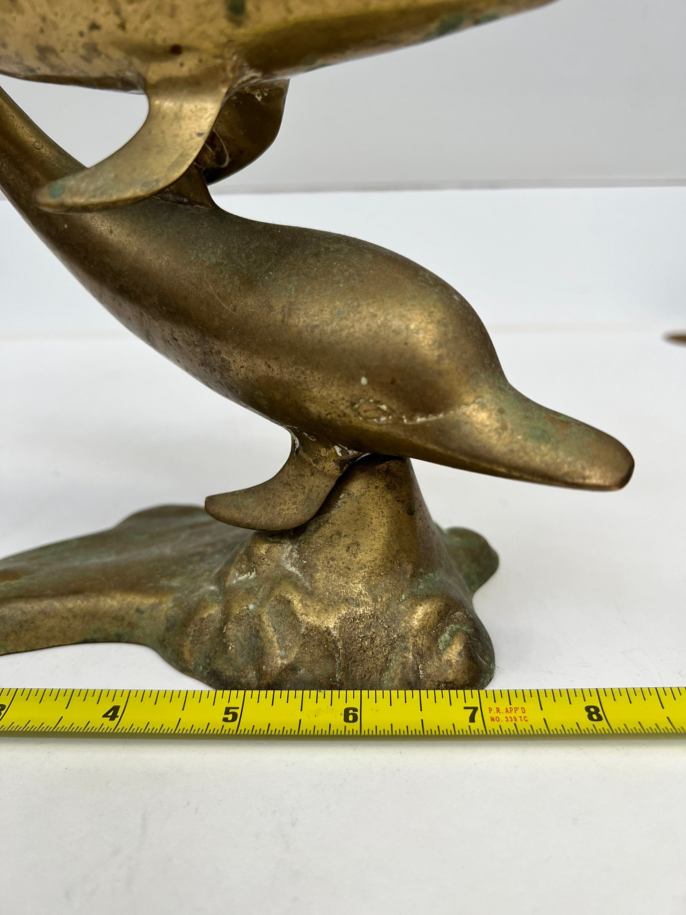 Large Brass Dolphin Sculpture - Etsy
