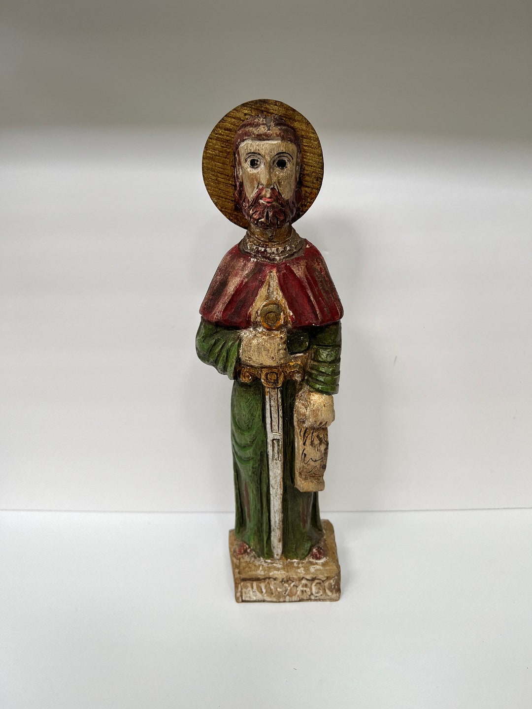 Vintage Carved Wood Sant Yago Sculpture - Etsy