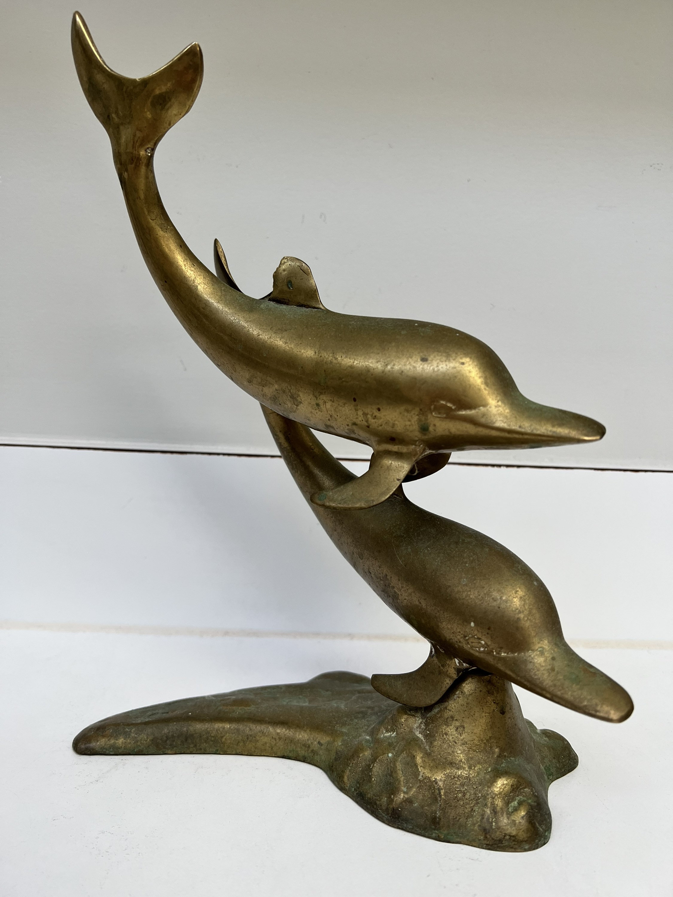 Large Brass Dolphin Sculpture - Etsy