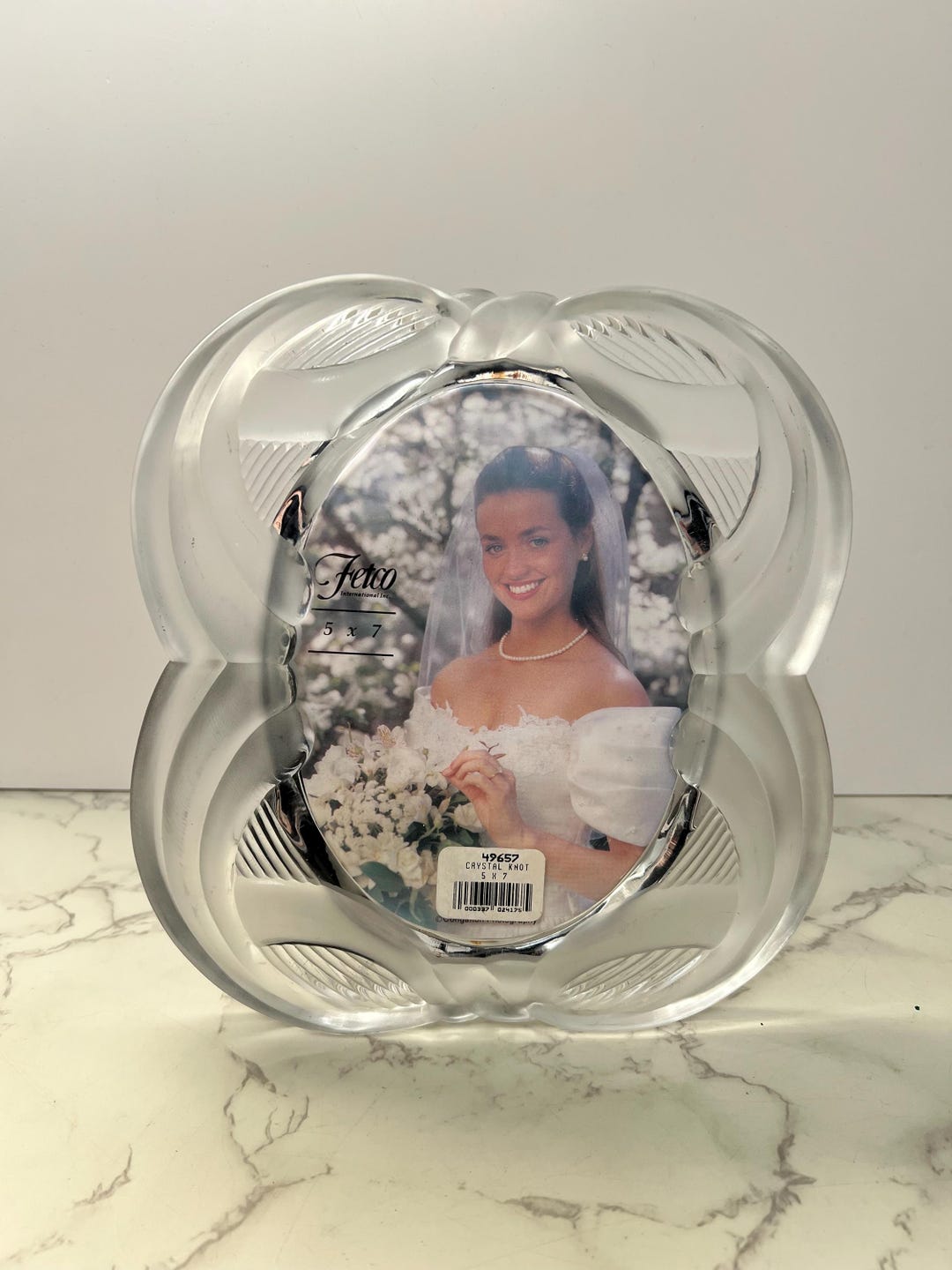Vintage 5x7 Crystal Knot Glass Picture Frame - Etsy