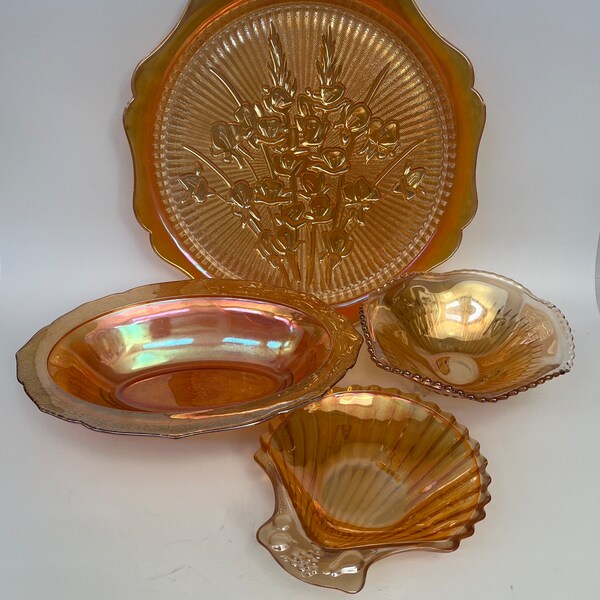 Carnival Glass Platter - Etsy