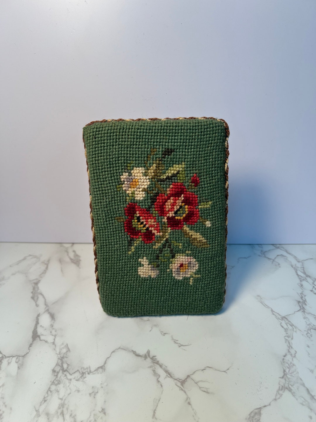 Vintage Needlepoint Floral Display - Etsy