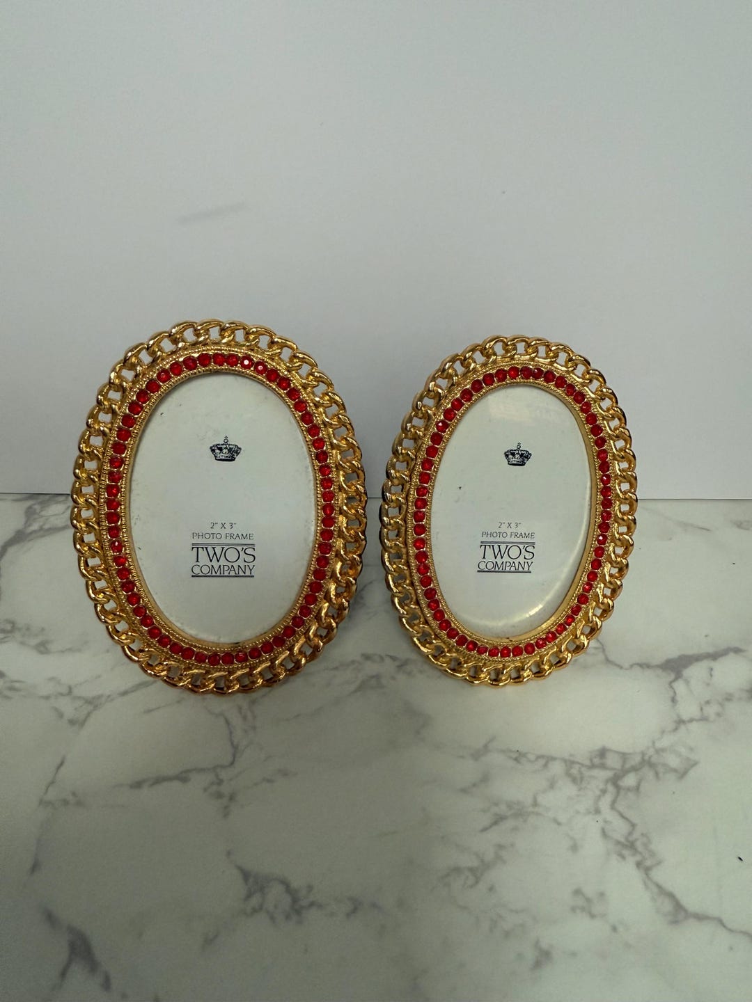 Vintage Twos Company Small Gold Oval 2x3 Frames - Etsy