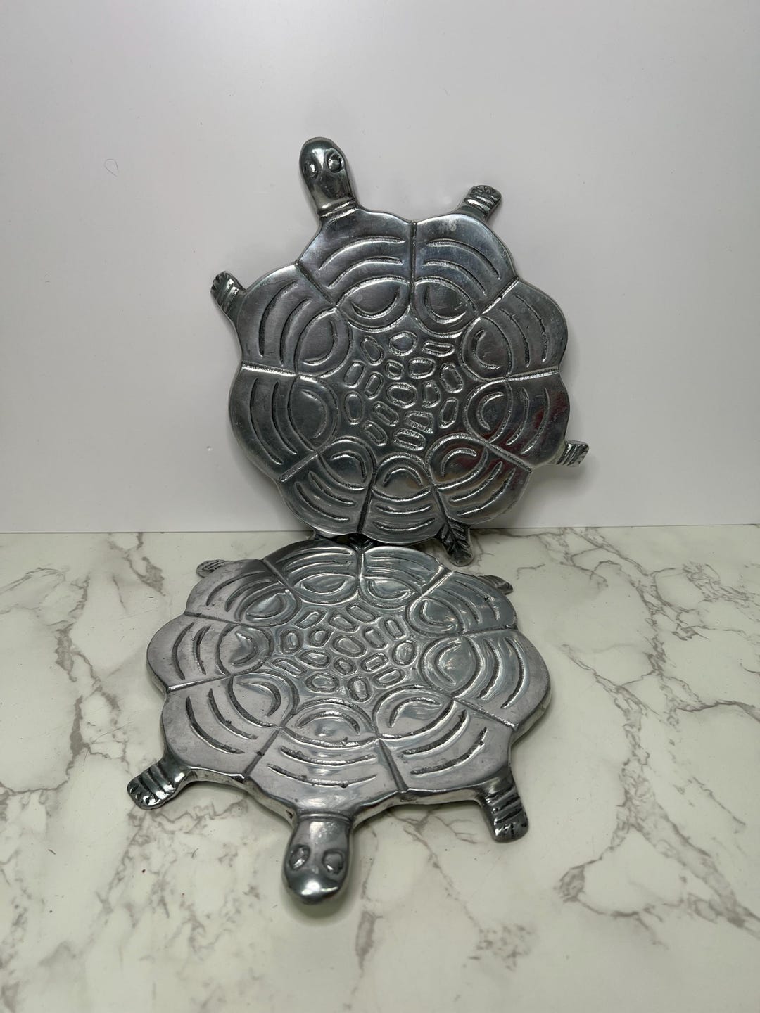 Vintage Pewter Turtles Trivet Set of 2 - Etsy