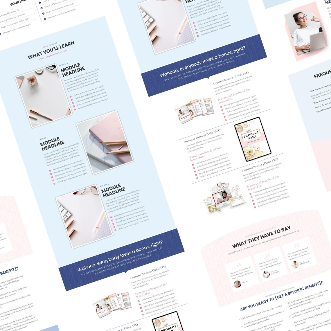 Salespage Tina: Elementor Wordpress Course Sales Page Template | Online ...
