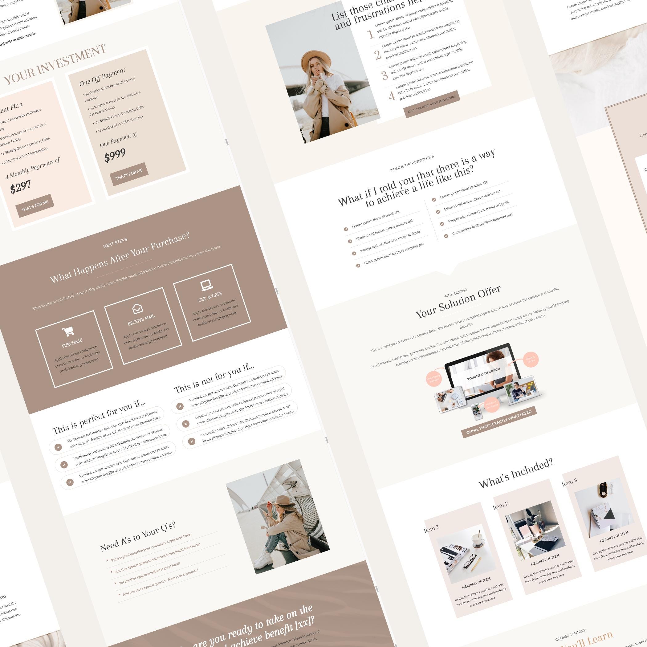 Brooke Sales Page Template: Elementor Wordpress Landing Page - Etsy