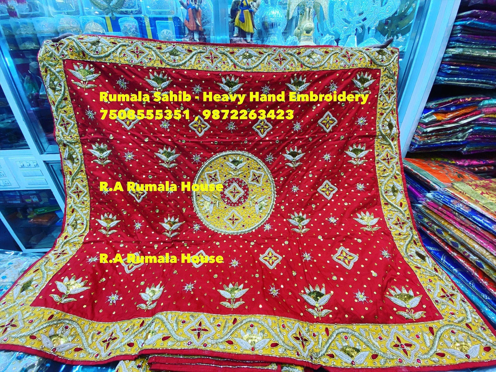 Rumala Sahib-heavy Hand Embroidery With Heavy Hand Made Border- Full ...
