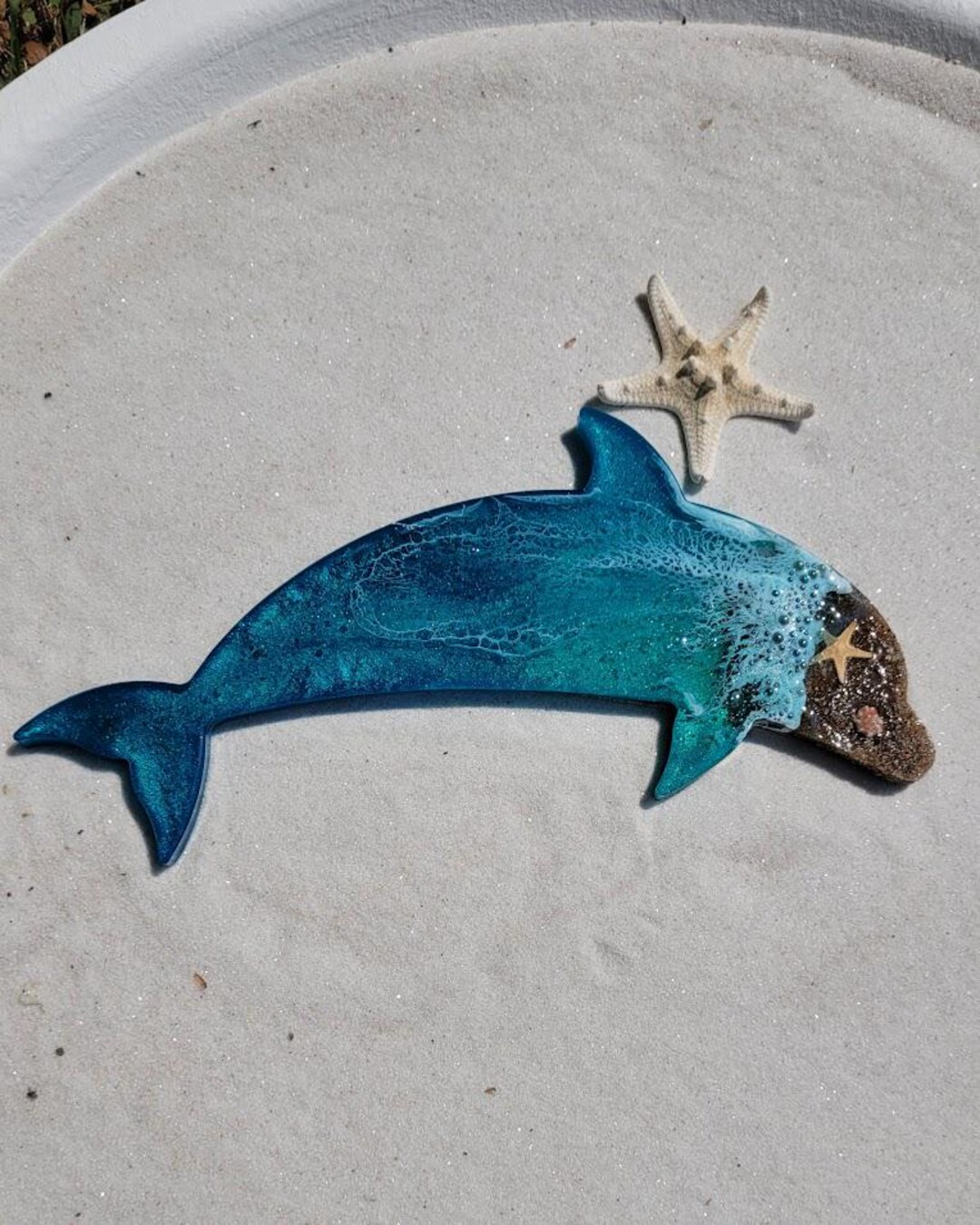 Resin Dolphin/ Beach Art/ Ocean Wall Art/ Dolphin Wall Décor/ Beach Art ...