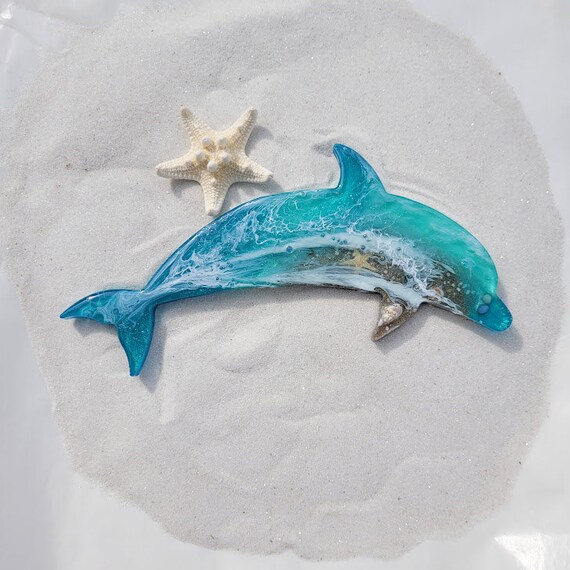 Resin Dolphin/ Beach Art/ Ocean Wall Art/ Dolphin Wall Décor/ - Etsy