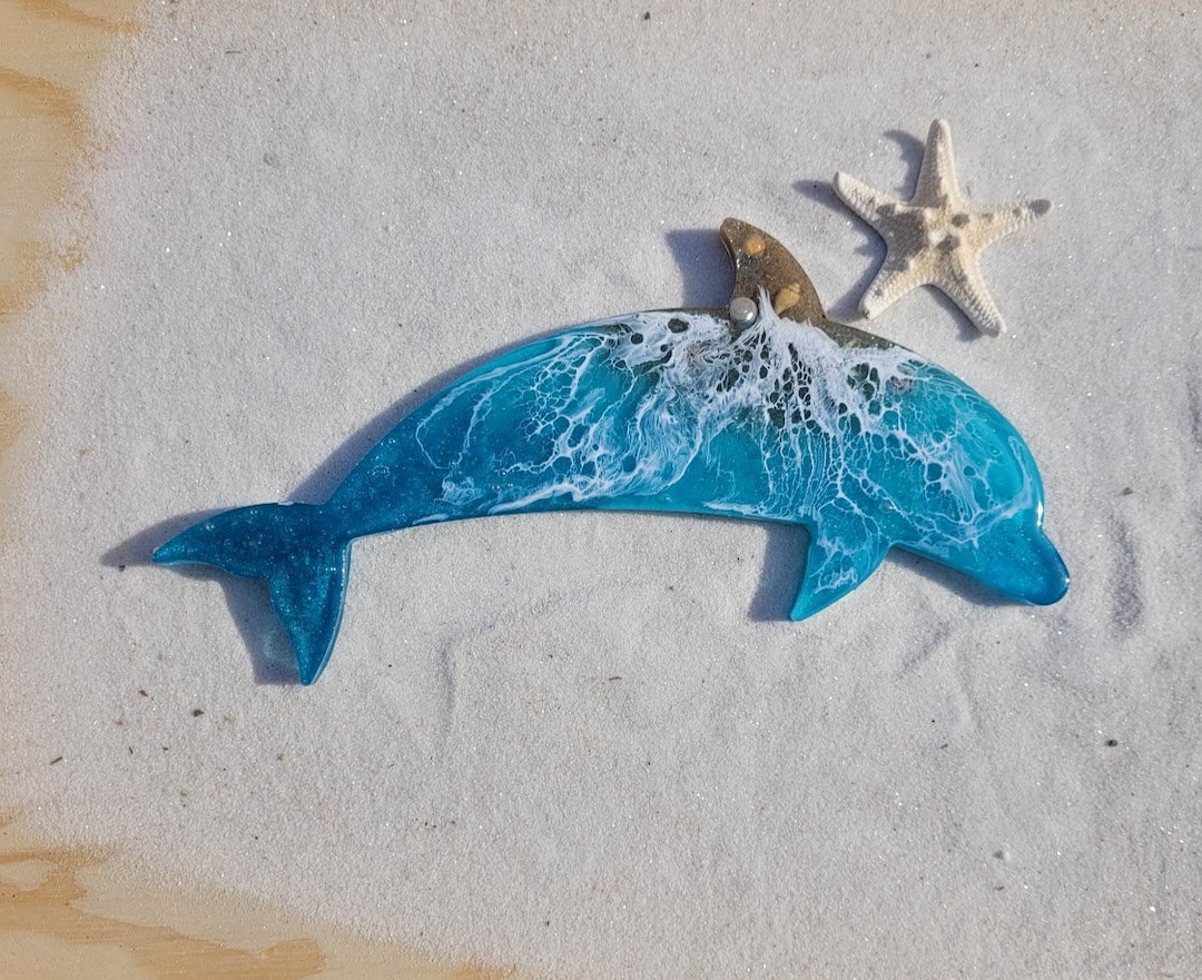 Resin Dolphin/ Beach Art/ Ocean Wall Art/ Dolphin Wall Décor/ Beach Art ...