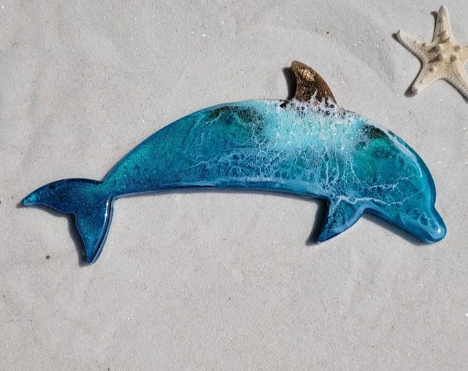 Resin Dolphin/ Beach Art/ Ocean Wall Art/ Dolphin Wall Décor/ Beach Art ...