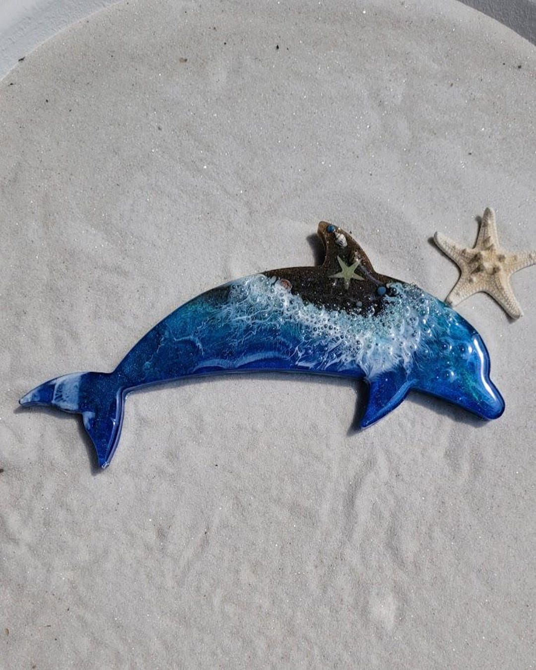 Resin Dolphin/ Beach Art/ Ocean Wall Art/ Dolphin Wall Décor/ Beach Art ...