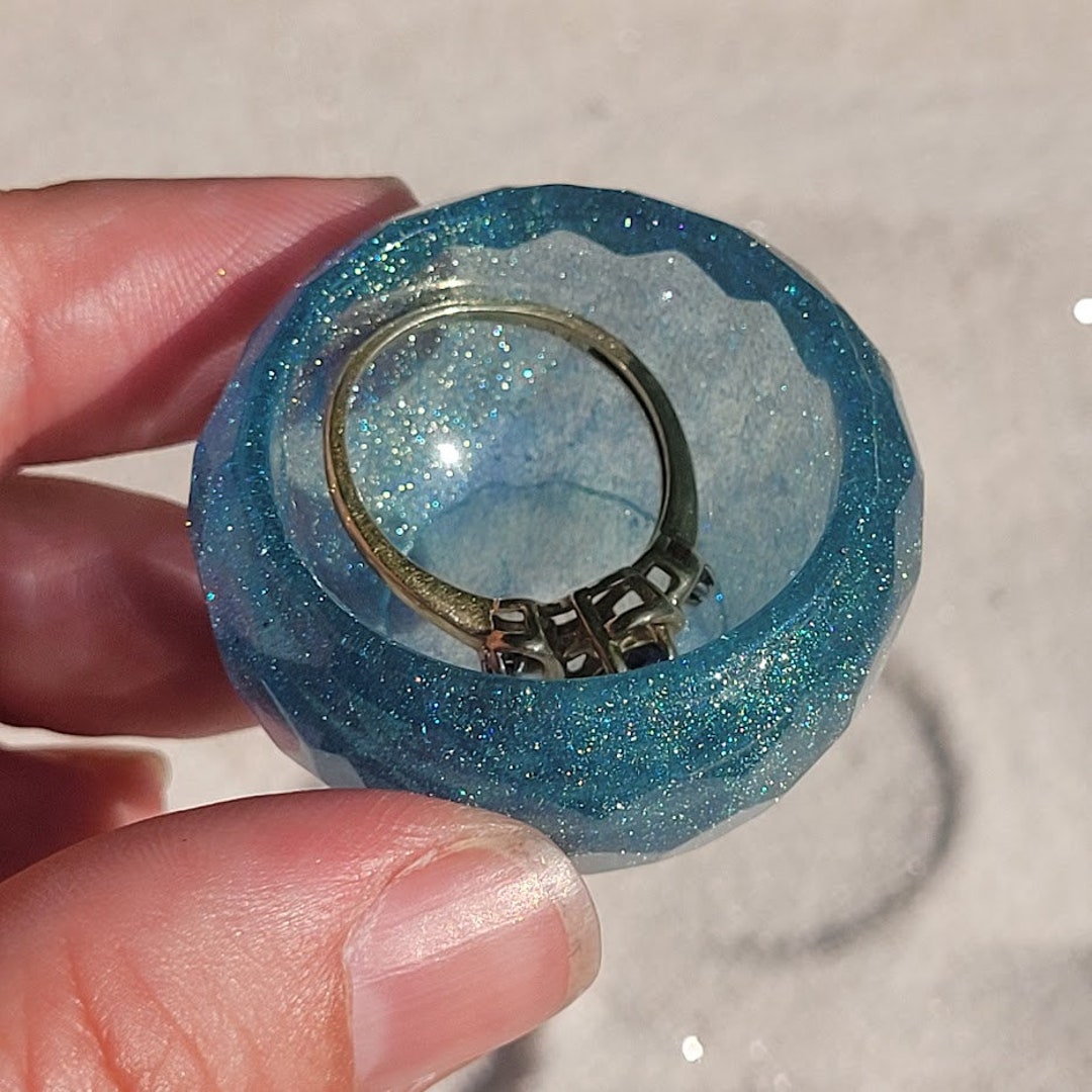 Shimmery Blue Pill Cup/ Resin Pill Container/ Pill Dish/ Decorative ...