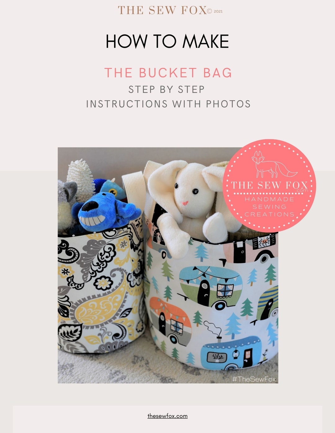 Bucket Bag PDF Sewing Instructions & Template - Etsy