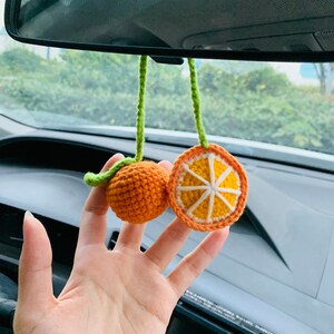 Cute Car Mirror Hanging Orange Fruit Car Interior Rear View Mirror ...
